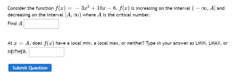 Solved Consider the function f(x) 3x2 + 10x – 6. f(x) is | Chegg.com