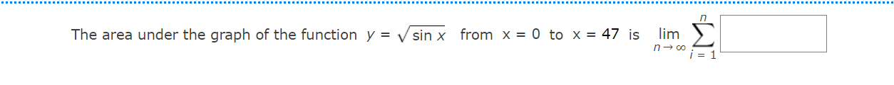 Solved n The area under the graph of the function y = y sin | Chegg.com