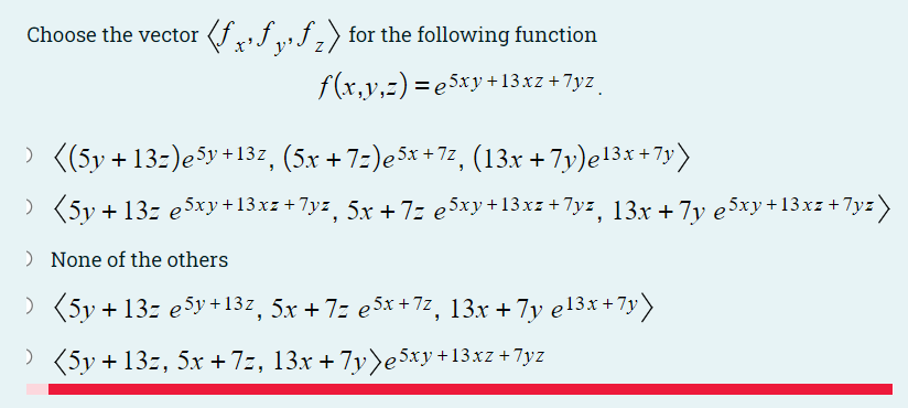 Solved Choose the vector fx,fy,fz for the following | Chegg.com