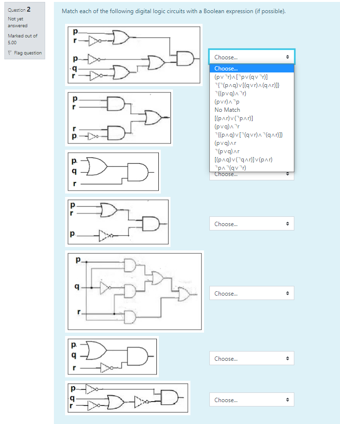 Solved Question 2 Match each of the following digital logic | Chegg.com