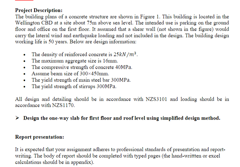 Solved Project Description: The building plans of a concrete | Chegg.com