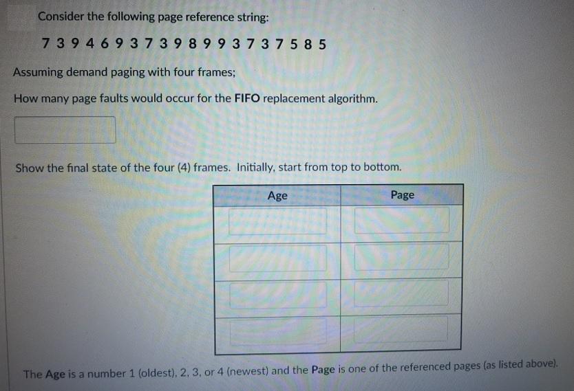 Solved Solve the following page reference string question, | Chegg.com