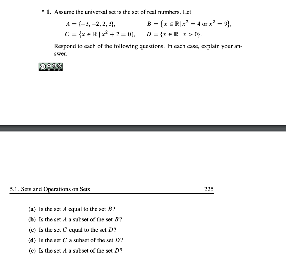 Solved * 1. Assume the universal set is the set of real | Chegg.com