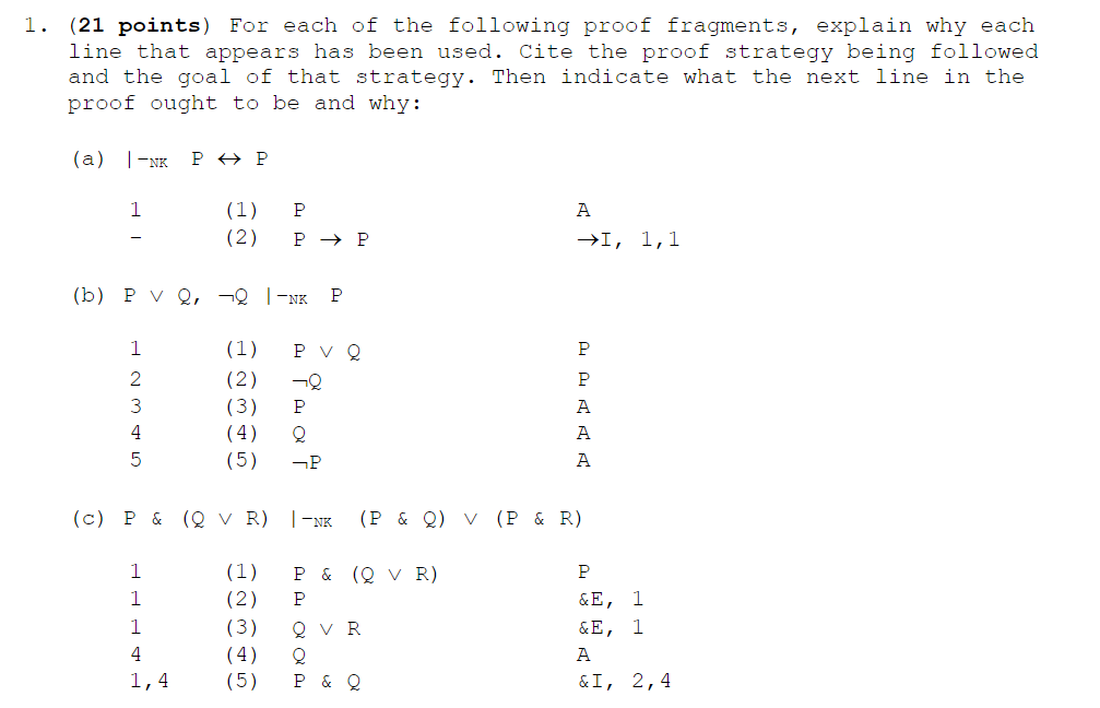 1. (21 points) For each of the following proof | Chegg.com