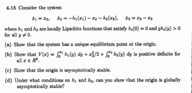 Solved 4.15 Consider the system | Chegg.com