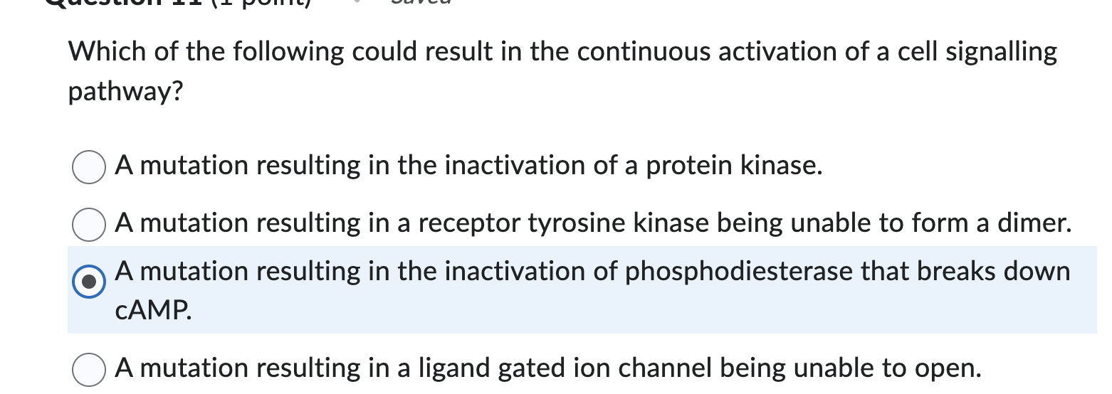Solved Which of the following could result in the continuous | Chegg.com