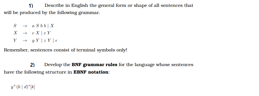 Solved 1) Describe in English the general form or shape of | Chegg.com
