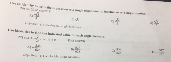 Solved Use an identity to write the expression as a single | Chegg.com