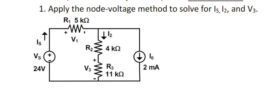Solved Apply the node-voltage method to solve for I5,I2, | Chegg.com