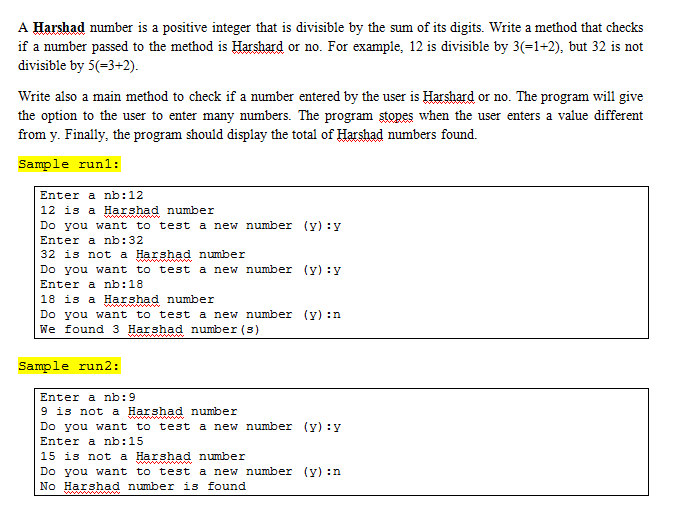 Solved A Harshad number is a positive integer that is | Chegg.com