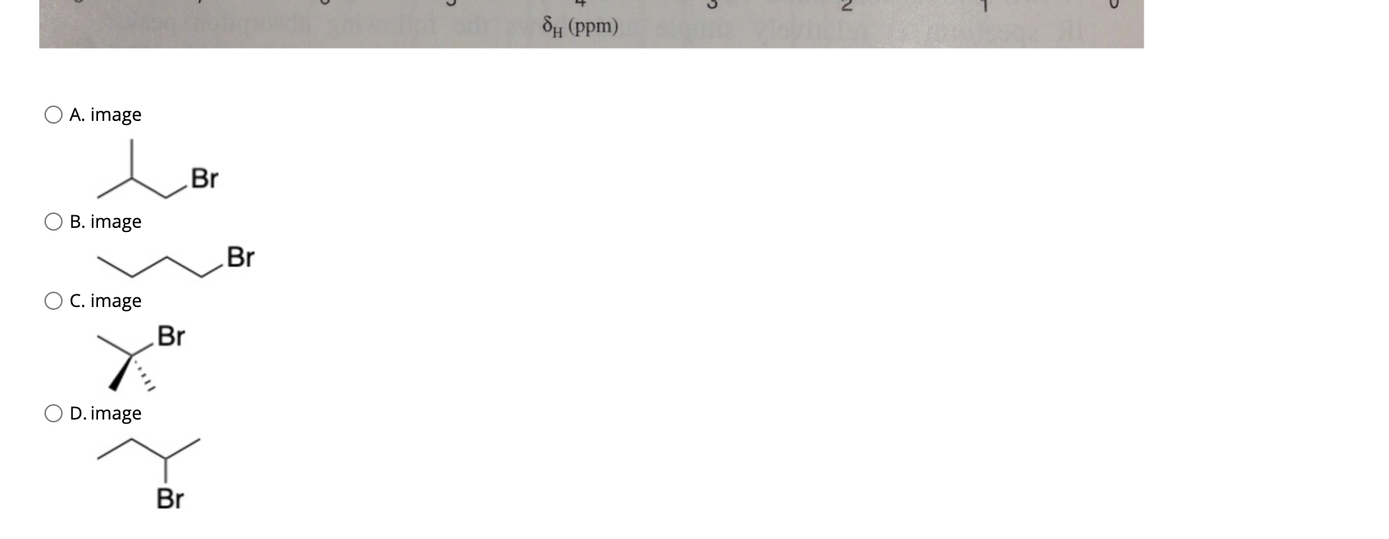 Solved A compound of the molecular formula C4H9Br has the 'H | Chegg.com