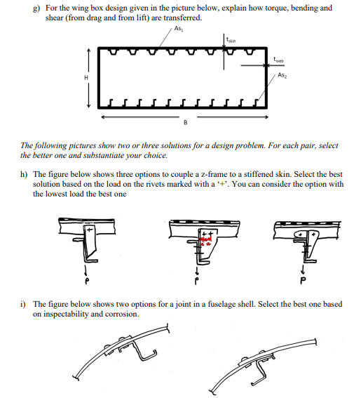 Solved g) For the wing box design given in the picture | Chegg.com