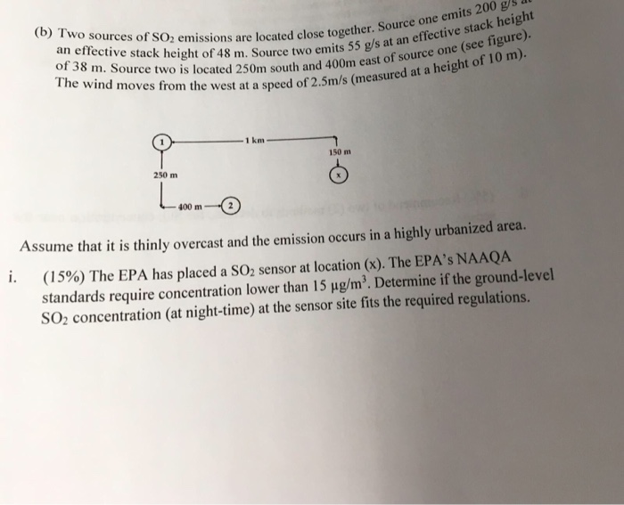 Solved moves froocated 25memits 55 g/s at an effective stack | Chegg.com