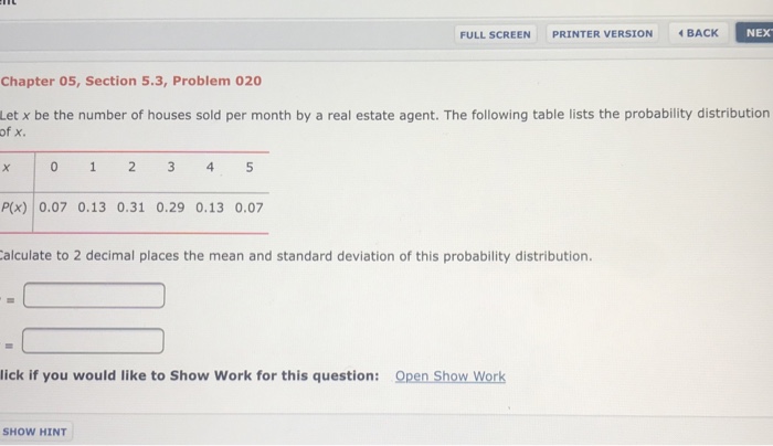 Solved FULL SCREEN PRINTER VERSIONBACK NEX Chapter 05, | Chegg.com