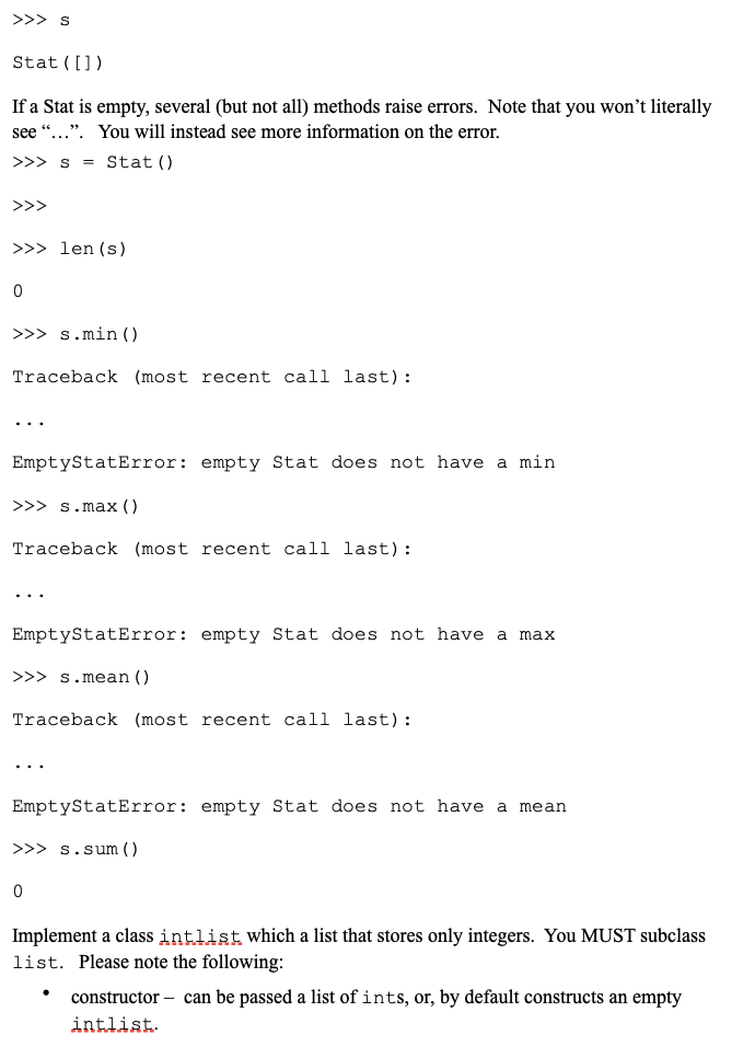 Solved Implement a container class Stat that stores a | Chegg.com