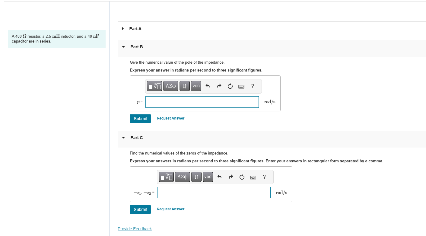 A 400Ωresistor, a 2.5 mH ﻿inductor, and | Chegg.com