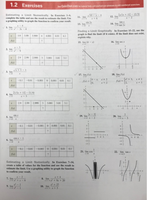 2 Exercises See CalcChat.com for tterial Estimating a | Chegg.com