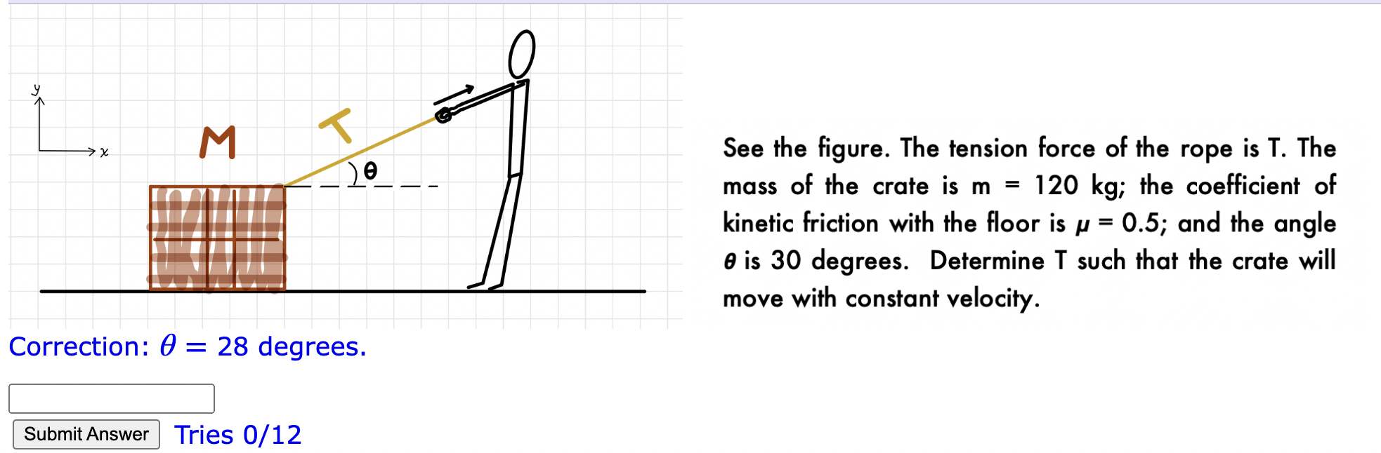 Solved See the figure. The tension force of the rope is T. | Chegg.com