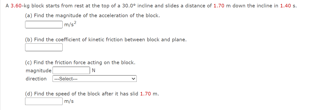 Solved A 3.60-kg block starts from rest at the top of a | Chegg.com