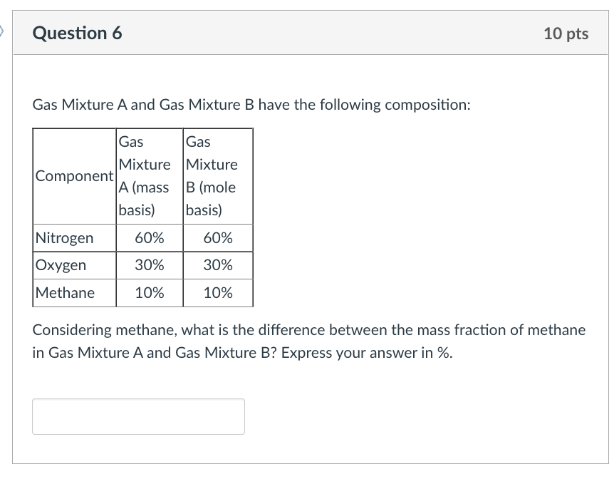 Solved Question 6 Gas Mixture A and Gas Mixture B have the | Chegg.com