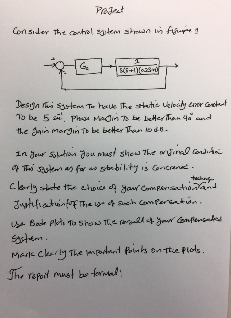 Solved Protect Consider the control system shown in figure 1 | Chegg.com