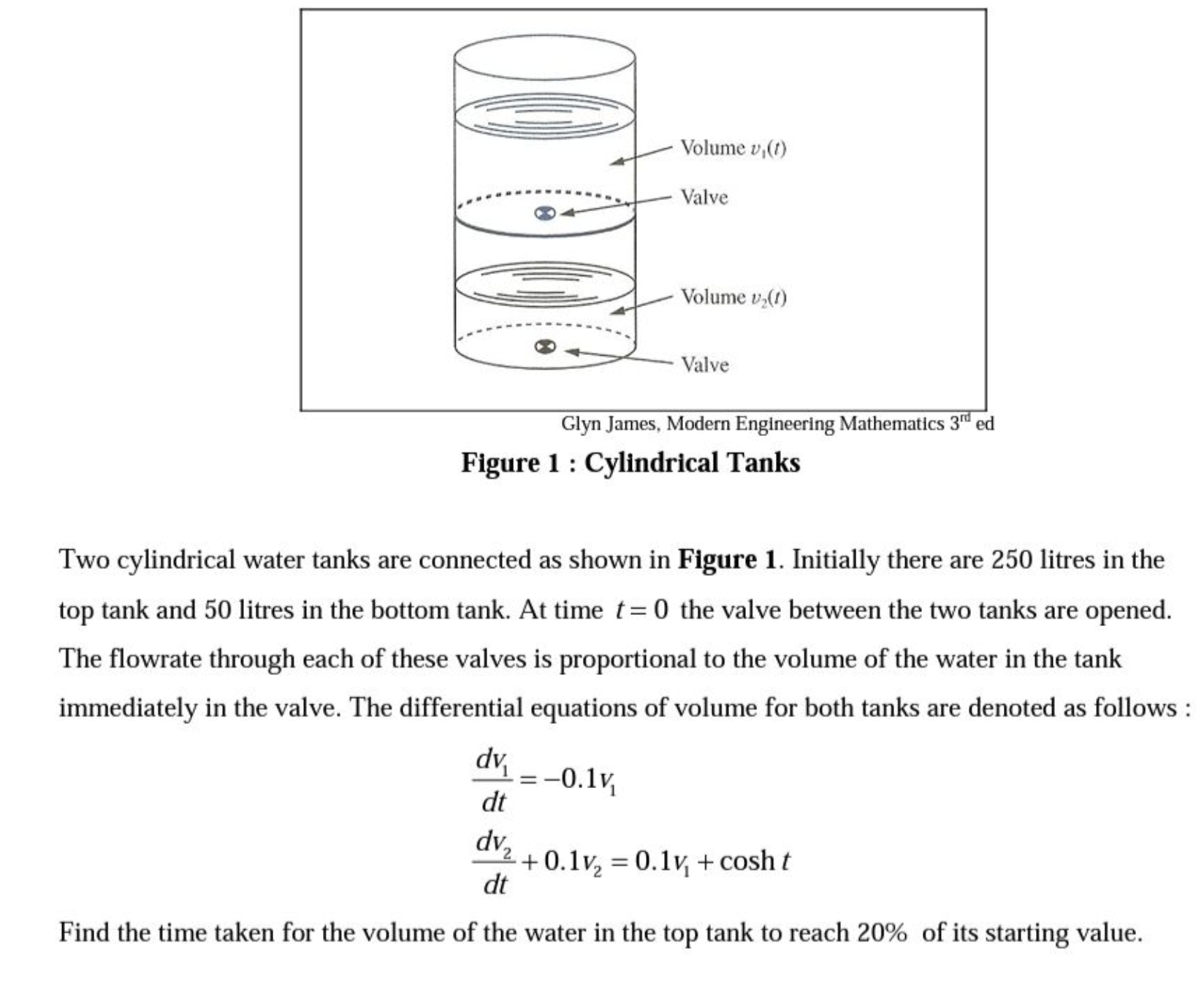 Solved Two cylindrical water tanks are connected as shown in | Chegg.com