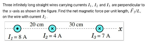 Solved Three infinitely long straight wires carrying | Chegg.com