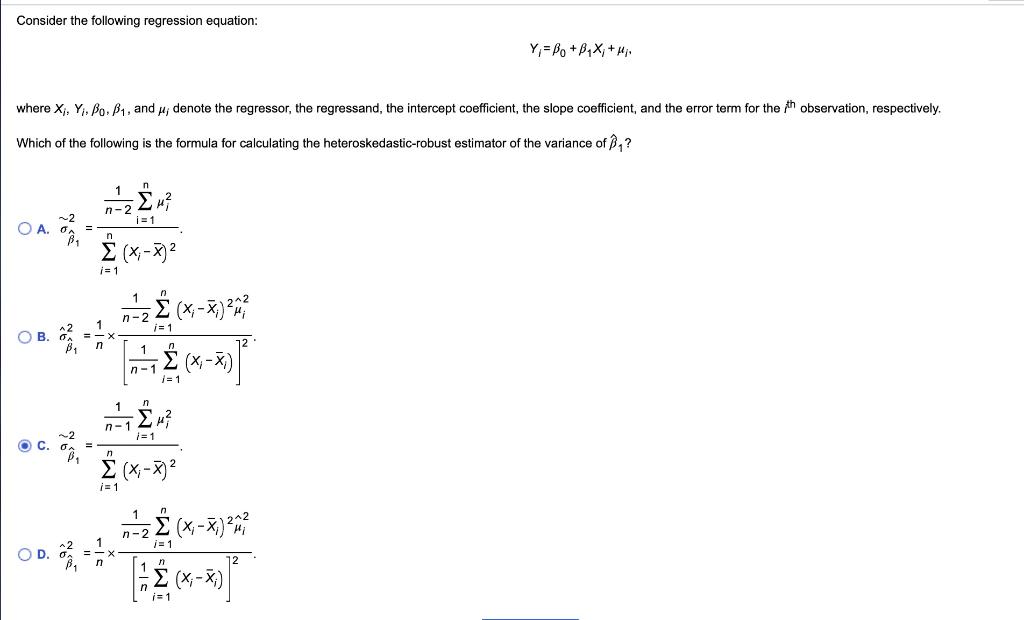Solved Consider the following regression equation: Y = Bo + | Chegg.com