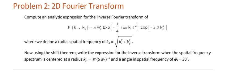 Solved Problem 2: 2D Fourier Transform Compute an analytic | Chegg.com