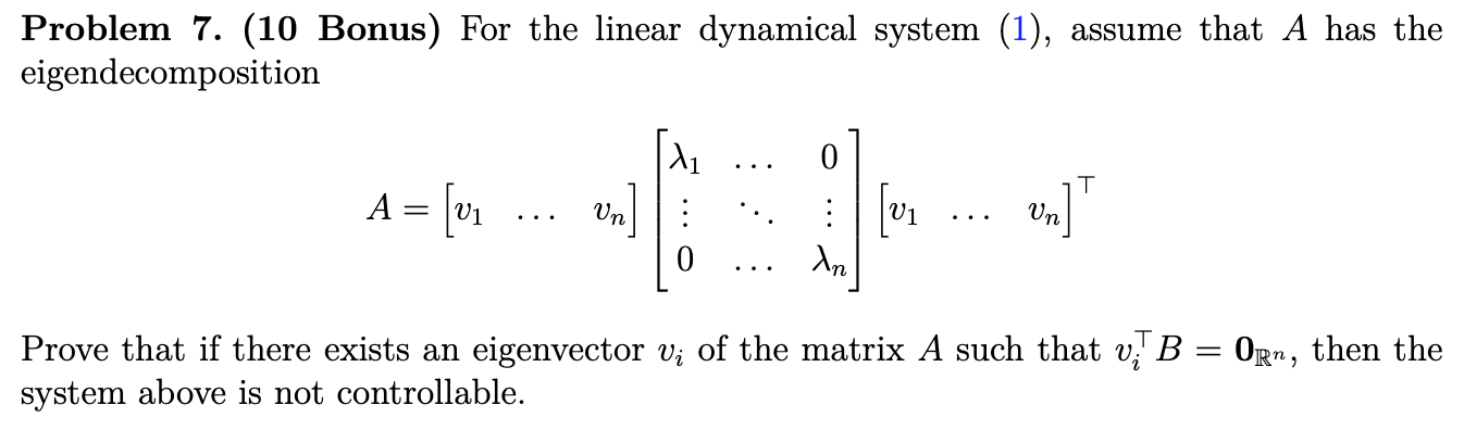 Solved Note the following linear dynamical system | Chegg.com