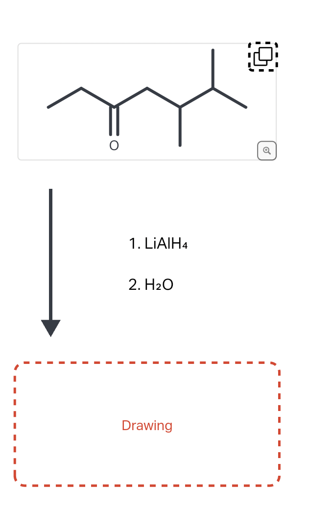 Solved Q 1. LiAlH4 2. H2O Drawing | Chegg.com