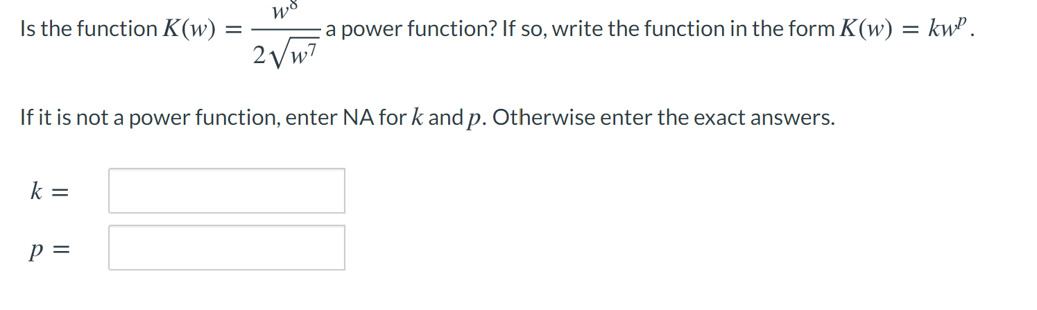 Solved Find a possible formula for the power function | Chegg.com
