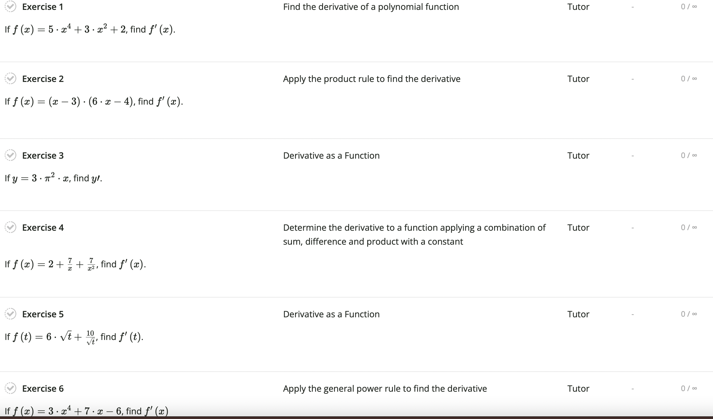 Solved Exercise 1 Find the derivative of a polynomial | Chegg.com Solved Exercise 1 Find the derivative of a polynomial | Chegg.com