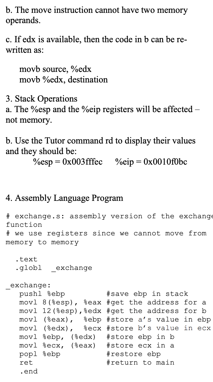 Solved 2. Evaluations a dian) The value moved is immediate | Chegg.com