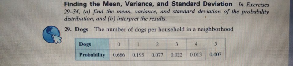 Solved Finding the Mean, Variance, and Standard Deviation In | Chegg.com