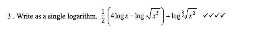 Solved 3. Write as a single logarithm. | Chegg.com