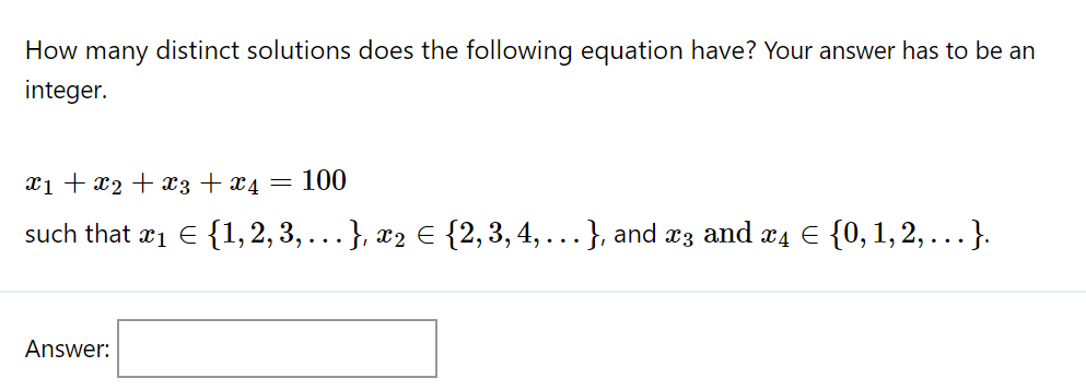 Solved How many distinct solutions does the following | Chegg.com