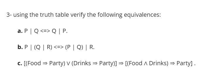 Solved 3- using the truth table verify the following | Chegg.com