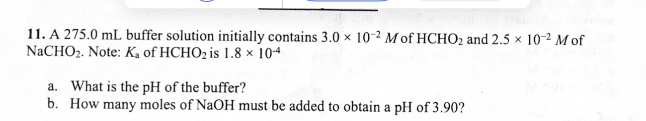 Solved A 275.0mL ﻿buffer solution initially contains | Chegg.com