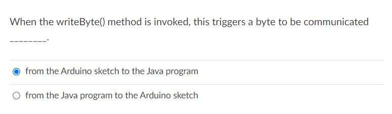 Solved When the writeByte() method is invoked, this triggers | Chegg.com