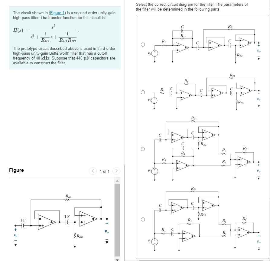 The circuit shown in (Figure 1) ﻿is a second-order | Chegg.com