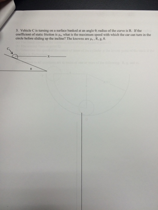 Solved Vehicle C is turning on a surface banked at an angle | Chegg.com