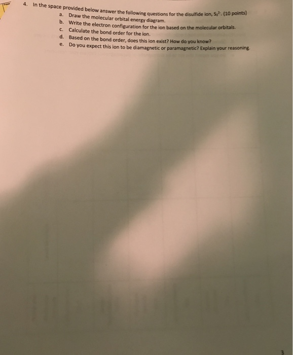 Solved 4. In the space provided below answer the following | Chegg.com