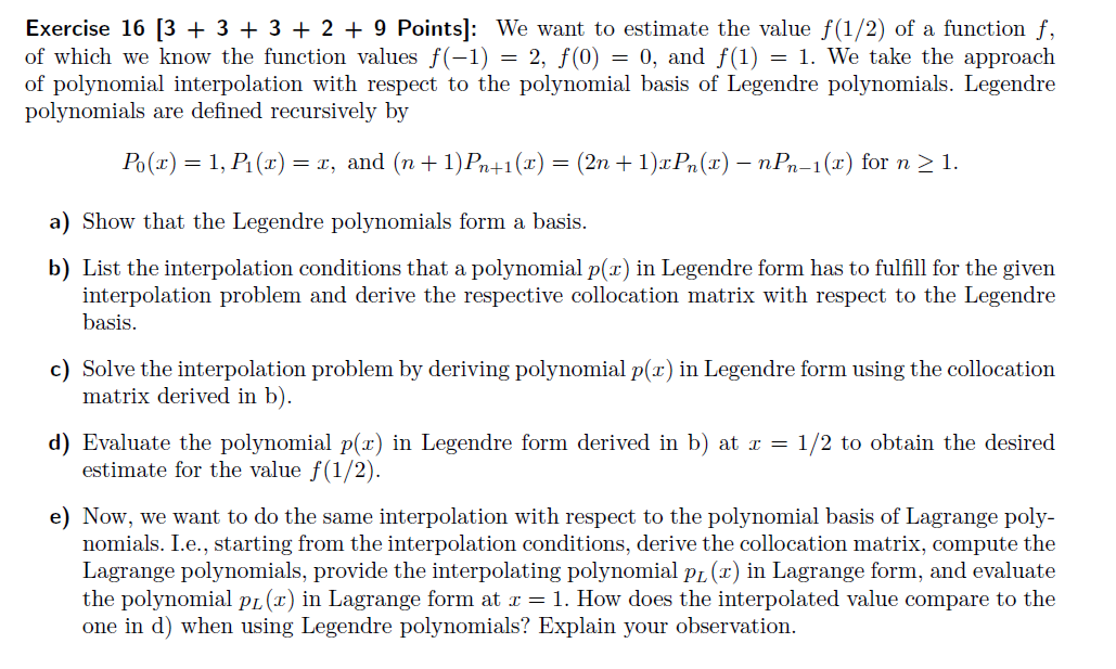 Solved Exercise 16 [3 + 3 + 3 + 2 + 9 Points]: We want to | Chegg.com