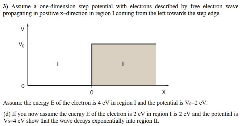 Solved 3) Assume a one-dimension step potential with | Chegg.com