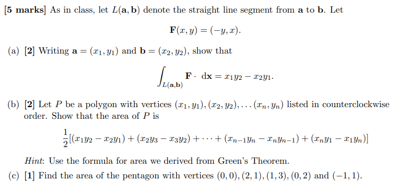Solved [5 marks] As in class, let L(a, b) denote the | Chegg.com
