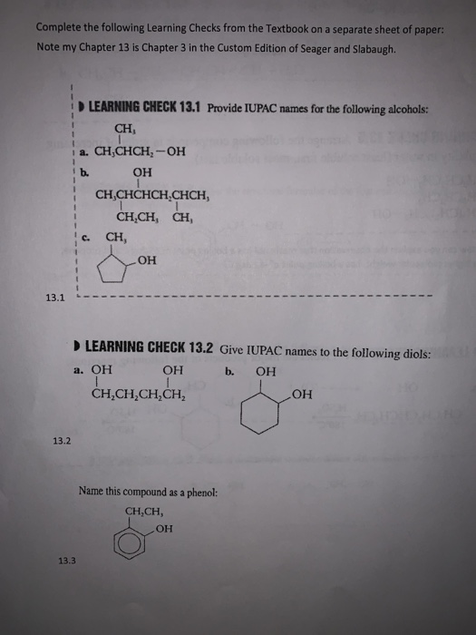 Solved Complete the following Learning Checks from the | Chegg.com