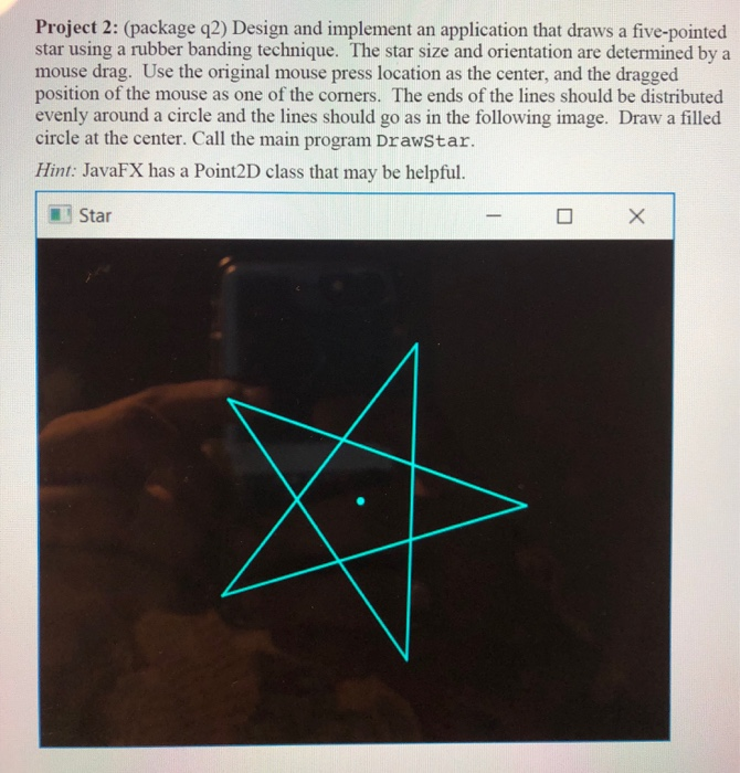 Solved Using Javafx, how to make this Five pointed Star, | Chegg.com