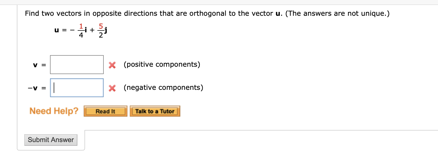 Solved Find two vectors in opposite directions that are | Chegg.com