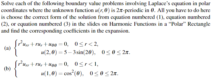 Solved Solve the boundary value problems using Laplace's | Chegg.com
